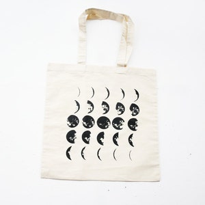 Tote Bags 20 Count Moon Phases Totes Cotton Tote Bag With Eco Friendly ...