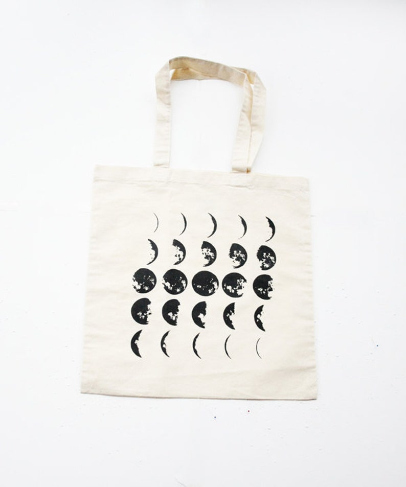 Tote Bags (10 Count) Moon Phases Totes - Cotton Tote Bag With Eco ...