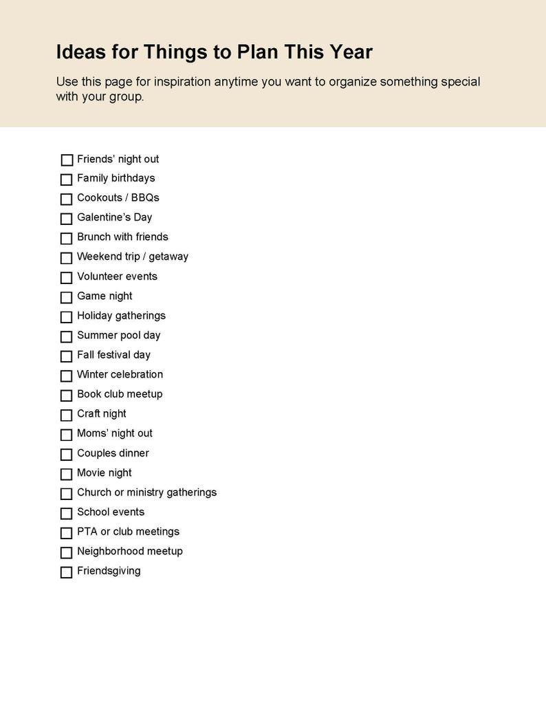 2026 Group Planner Printable PDF | Event Planning Organizer | Friends ...