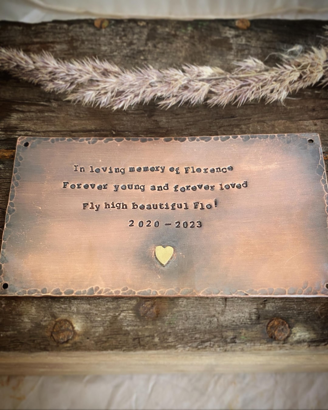 Personalised Metal Plaque, Engraved Copper Memorial Sign for Bench or ...