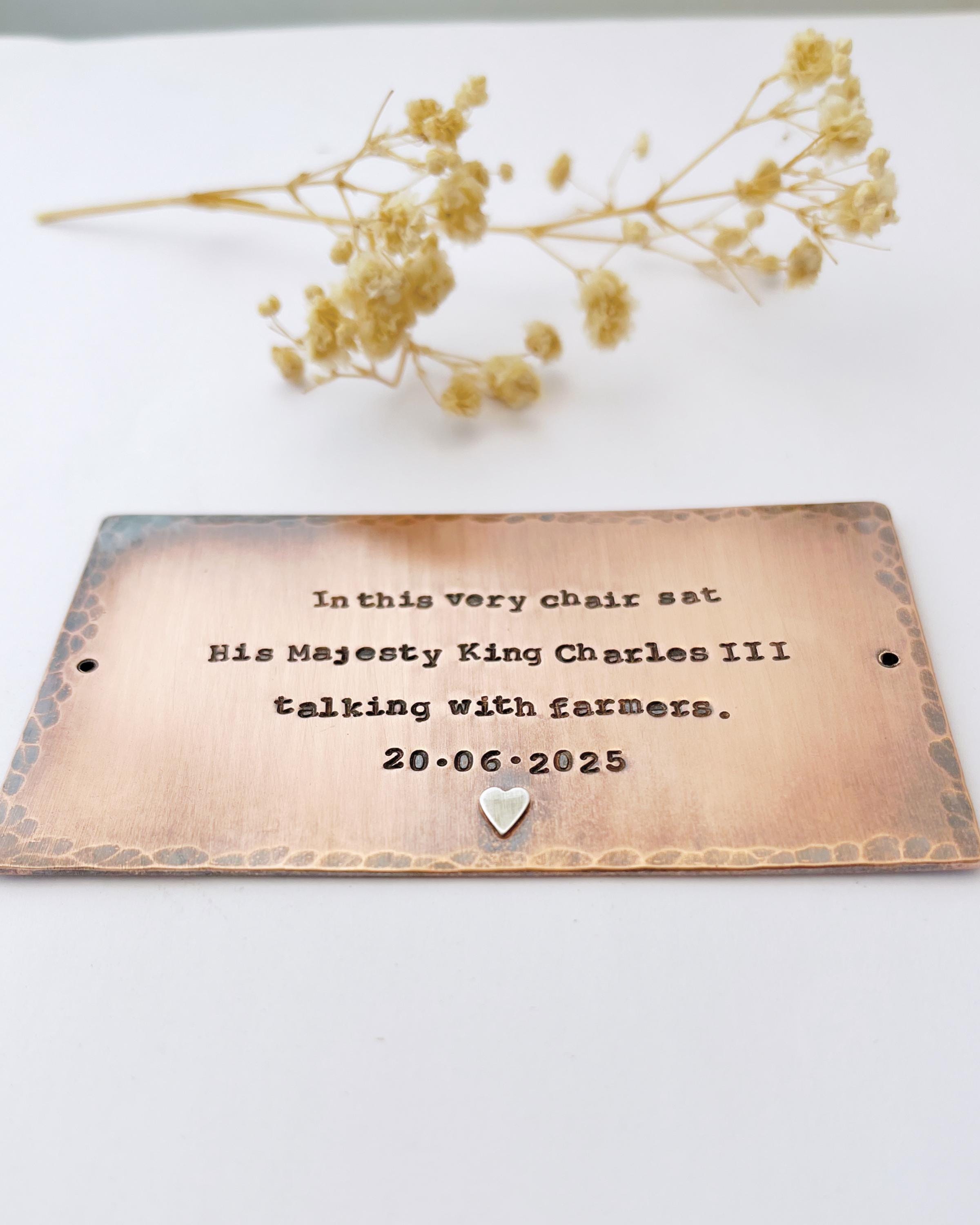 Personalized Engraved Copper Memorial Plaque: Bench or Tree Sign - Etsy