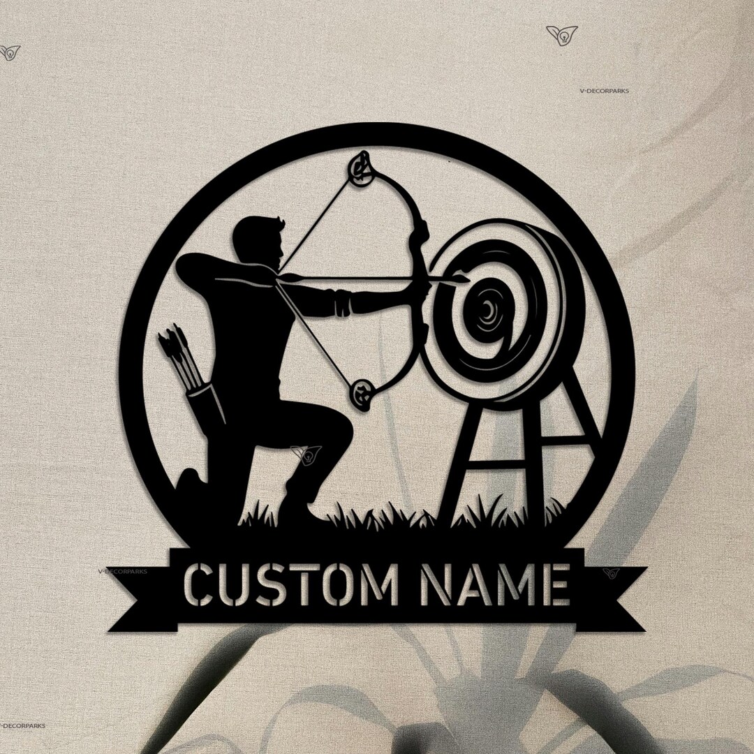 Custom Archery Metal Sign Wall Art,personalized Archer Name Sign Home ...