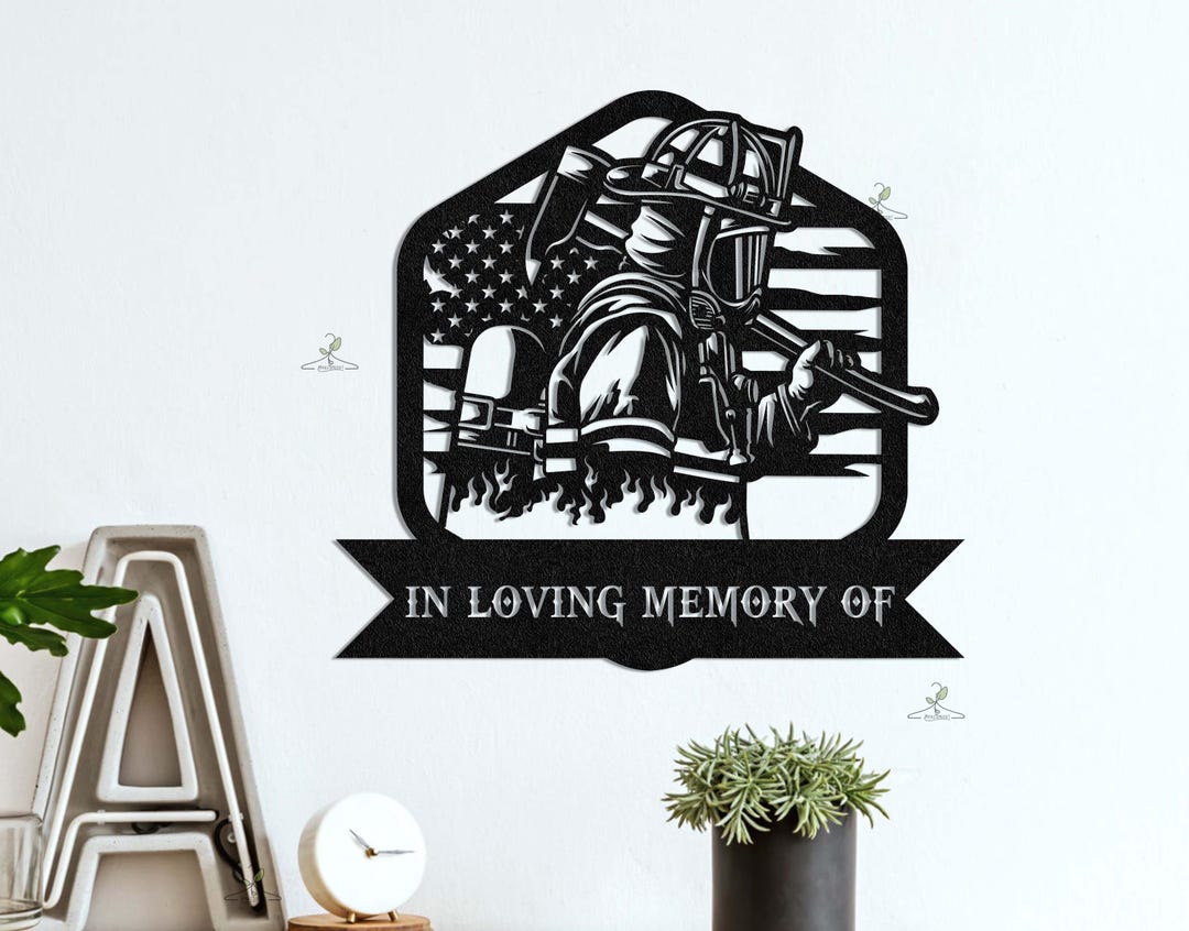 Custom Fire Fighter Fireman Memorial Metal Stakes, Fireman Cemetery ...