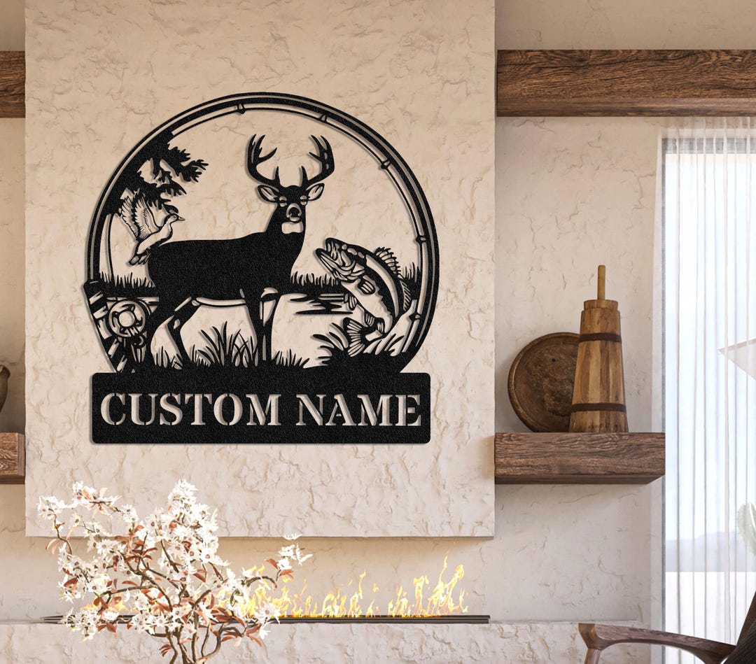 Personalized Hunting Name Sign Metal, Custom Hunter Lover Gift,outdoor ...