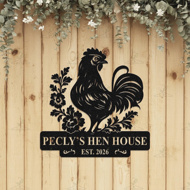 Custom Chicken Coop Metal Sign: Personalized Farm Name, Rustic Barn ...