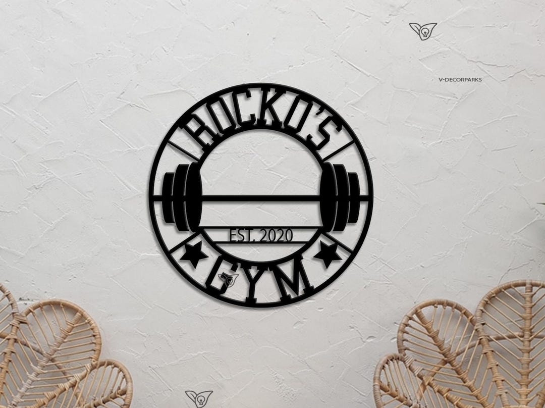 Personalized Gym Metal Sign Wall Art, Powerlifting Sport Metal Wall Art ...