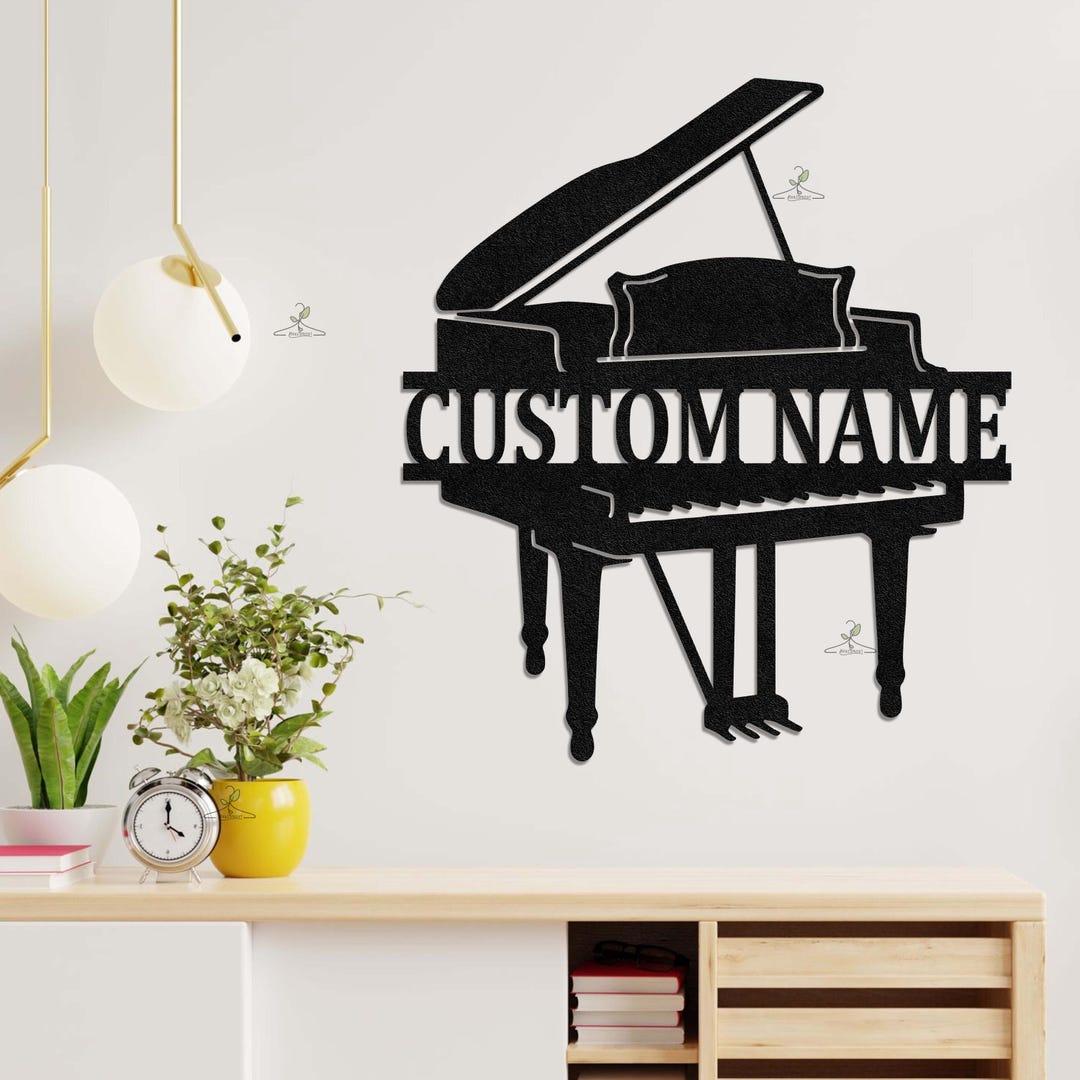 Custom Piano Wall Art | Metal Grand Piano Sign | Personalized Musician ...