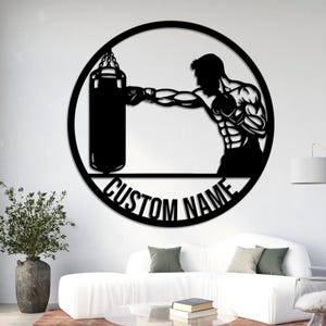 Custom Man Boxing Sign Metal Wall Art, Boxing Gift for Men,workout Room ...
