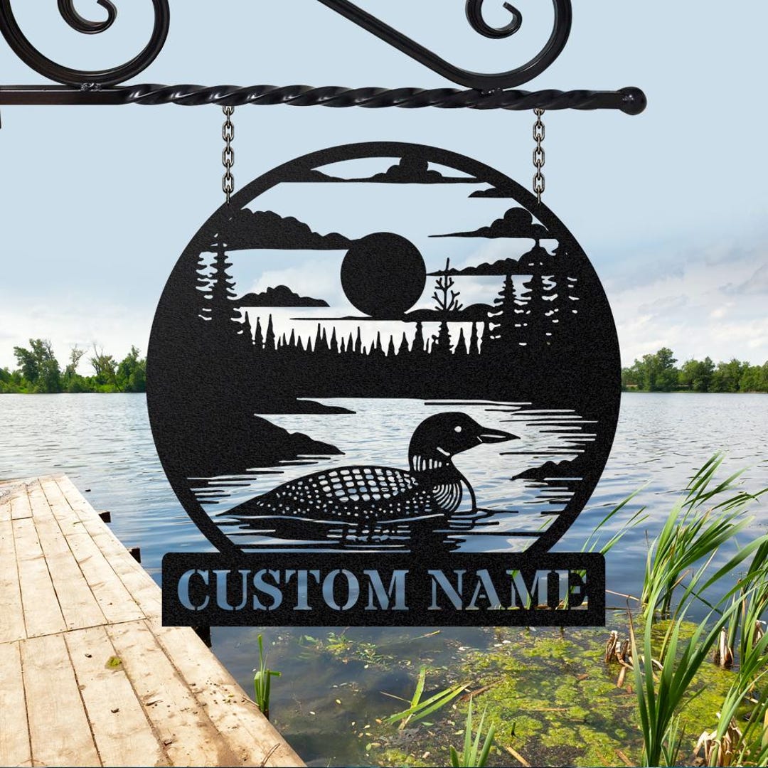 Personalized Loon Metal Sign ,lake House Sign, Custom Lake Loon Sign ...