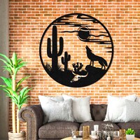 Wolf in Forest Metal Wall Art LED Light Wolf Moon Sign Home Decor Kid ...