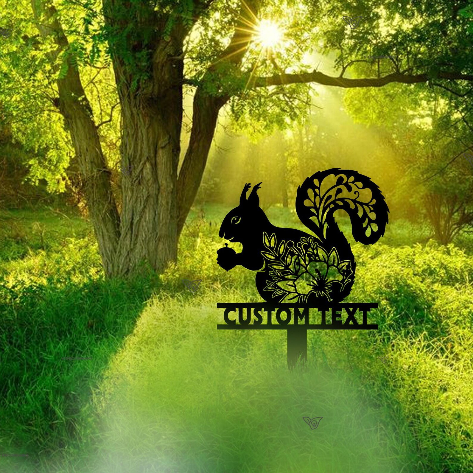 Custom Squirrel Metal Garden Stake, Personalized Squirrel Name Signs ...
