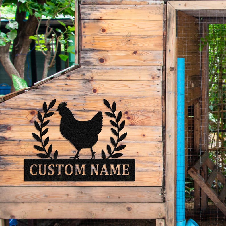 Custom Chicken Coop Metal Sign: Personalized Farm Name, Rustic Barn ...