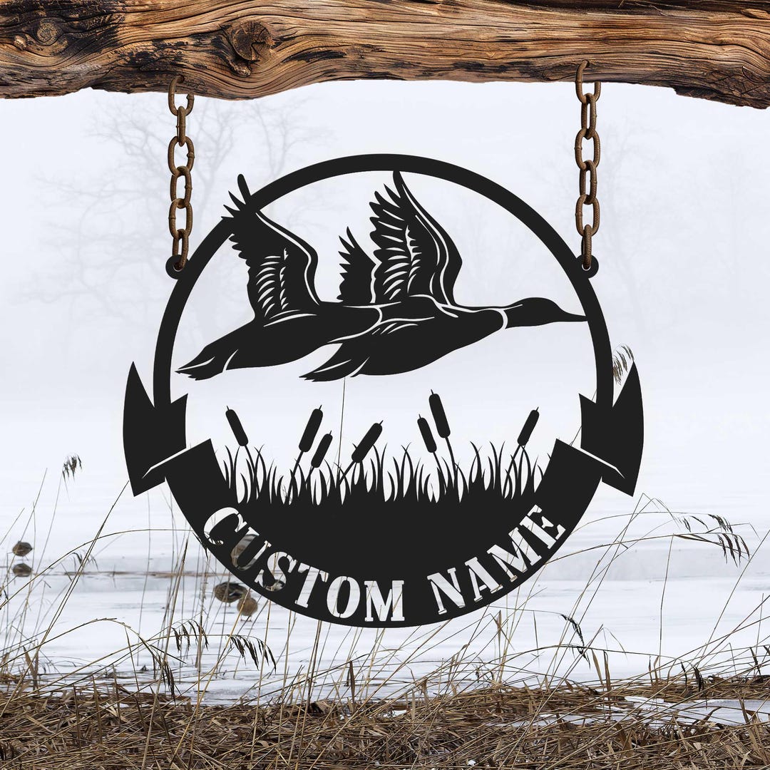 Custom Duck Hunting Metal Sign Wall Art Personalized Hunter Name Sign ...
