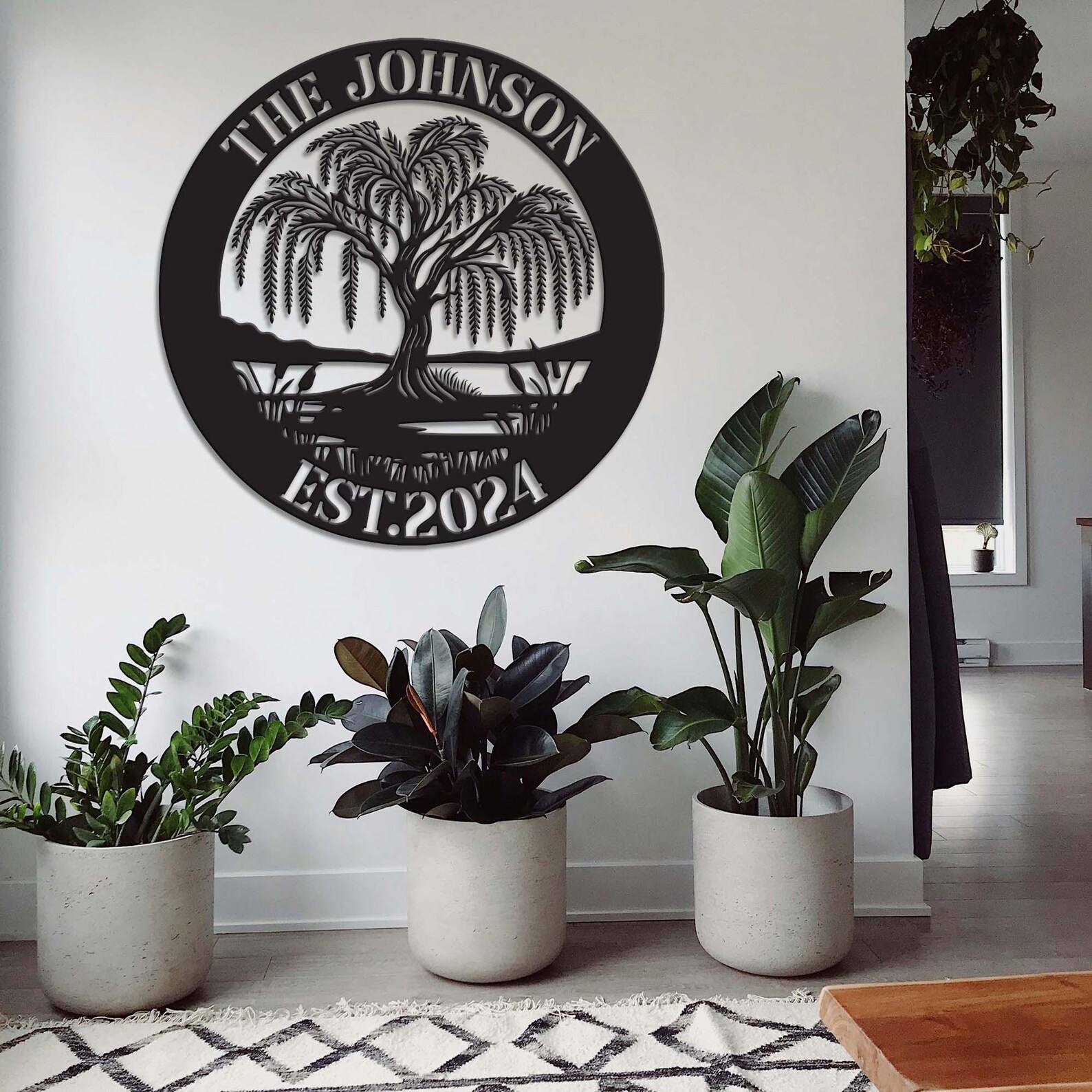 Personalized Willow Tree Metal Sign: Custom Family Name, Laser Cut Art ...