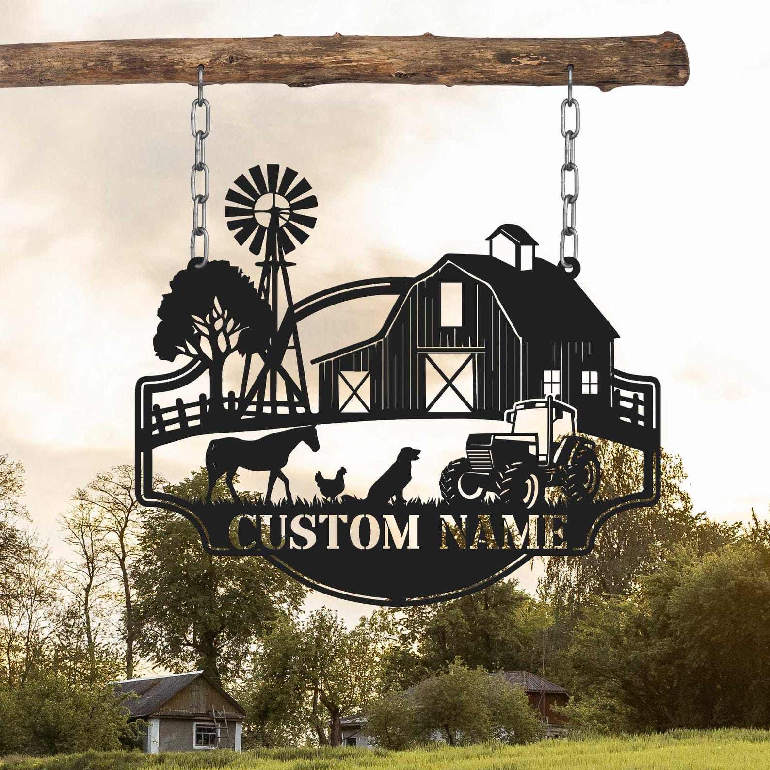 Custom Farmhouse Sign, Metal Farm Sign, Personalized Metal Farm Name ...