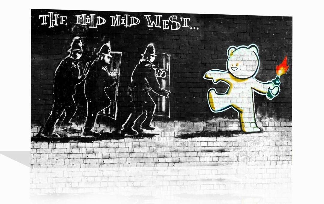 Banksy Mild Mild West Graffiti Canvas Wall Art Picture Print - Etsy UK