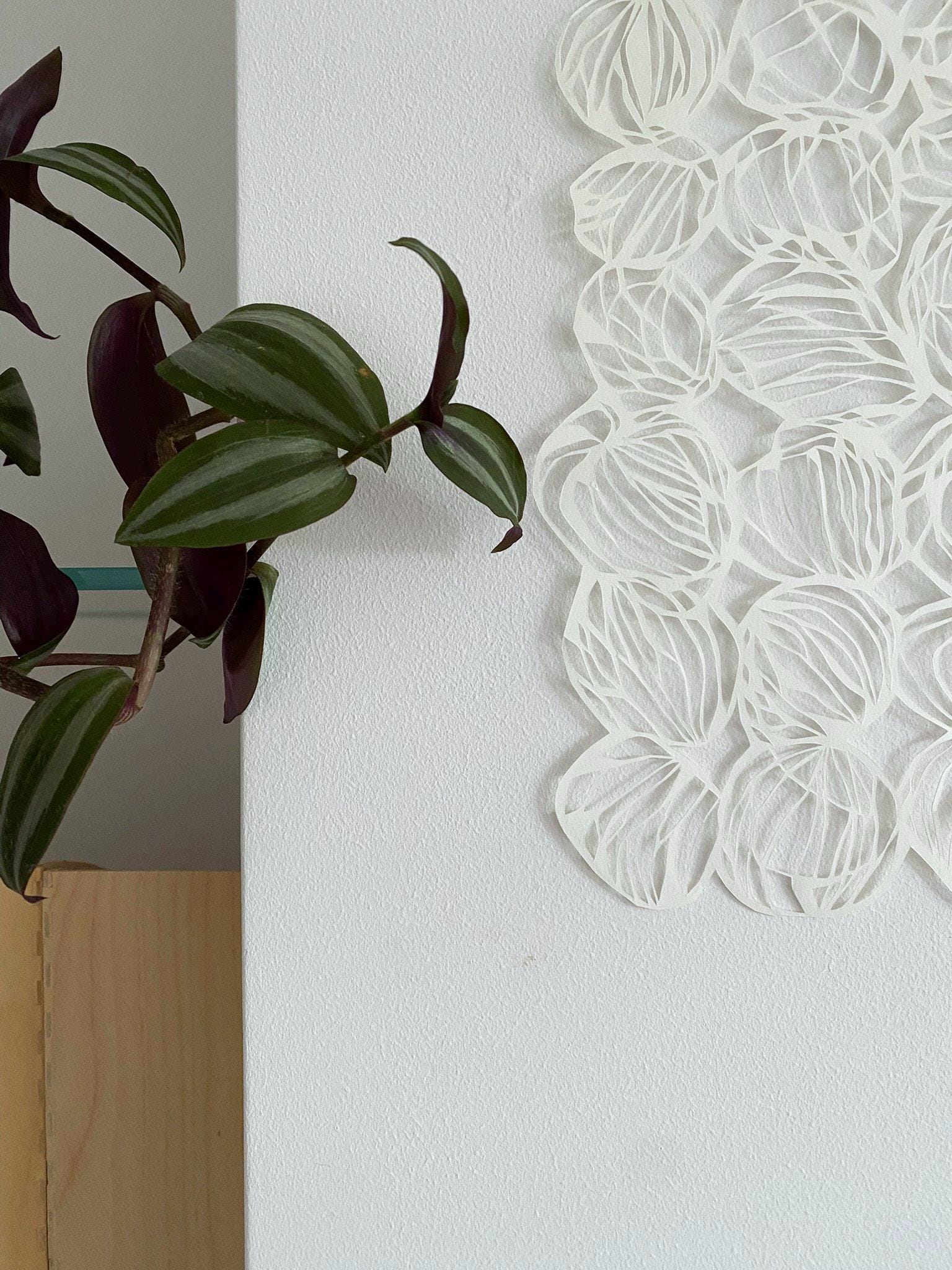 White Roses Organic and Geometric Abstract Papercut Art Hand Made Paper ...