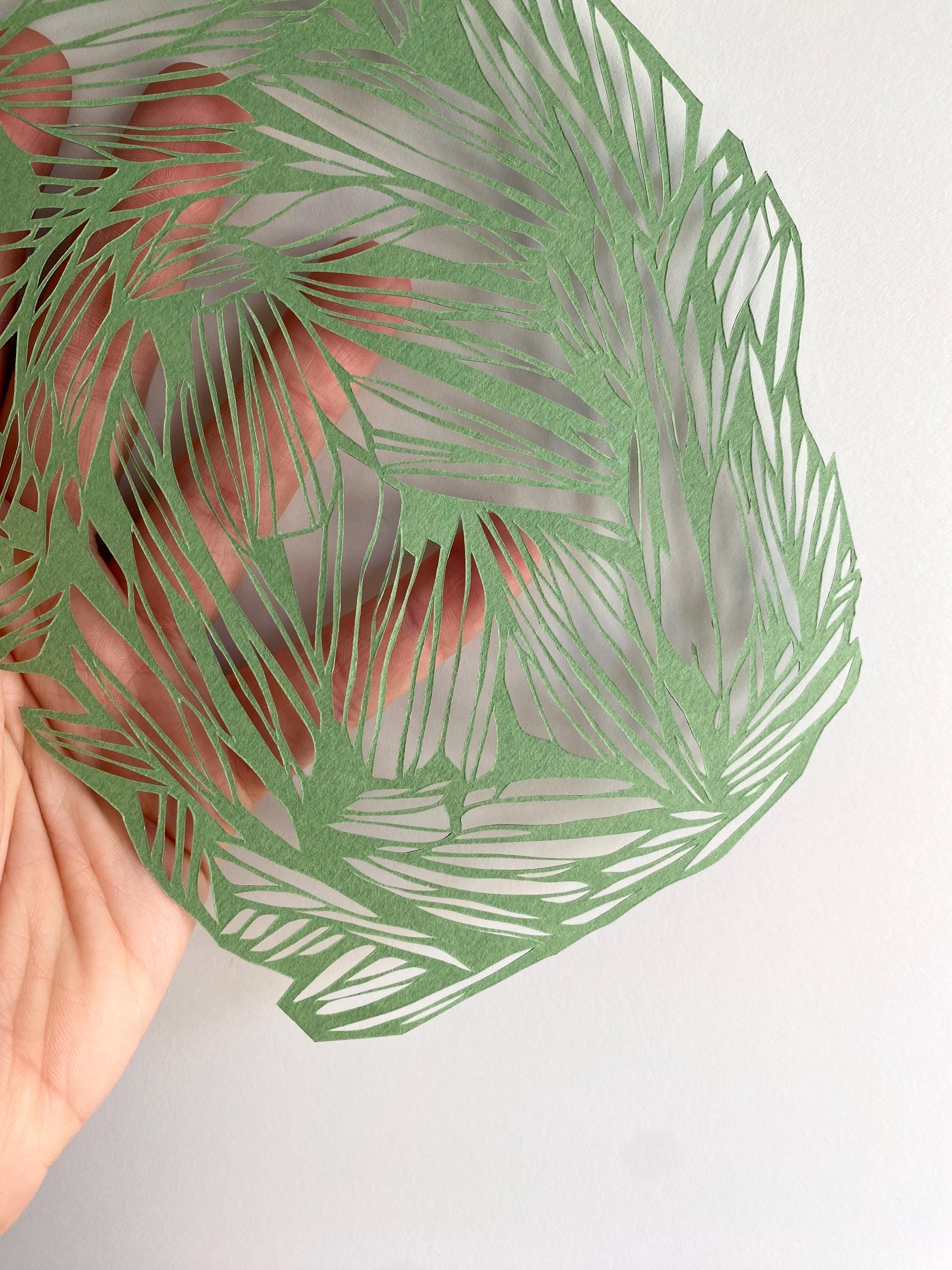 Geometric Abstract Lines Handmade Detailed Paper Relief. Sage Green ...