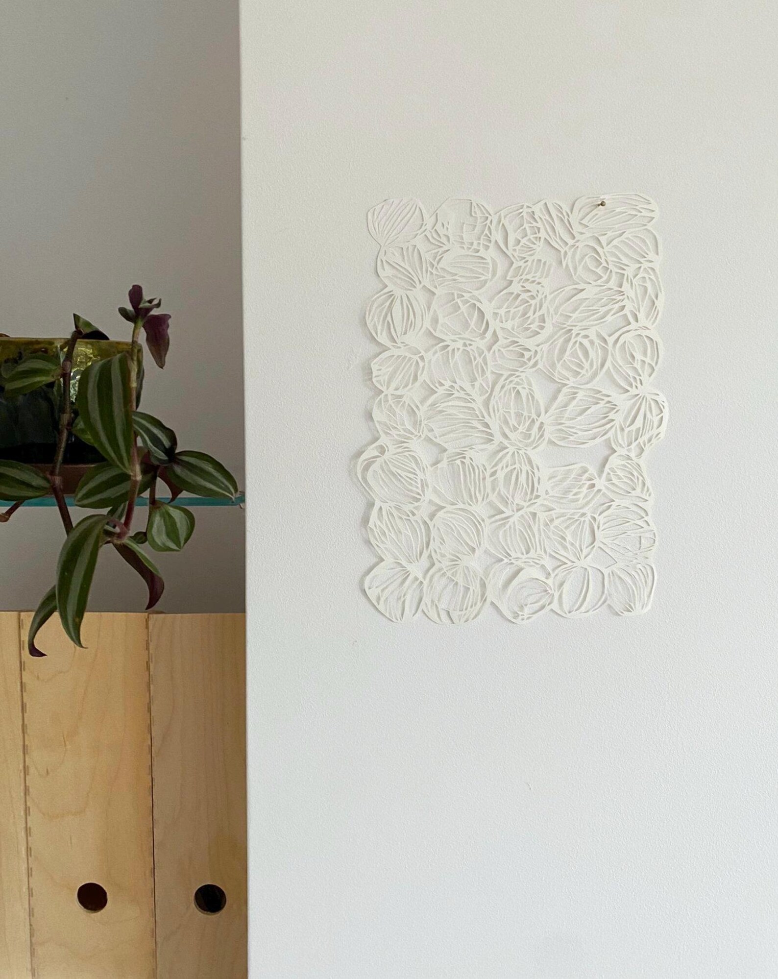 White Roses Organic and Geometric Abstract Papercut Art Hand Made Paper ...