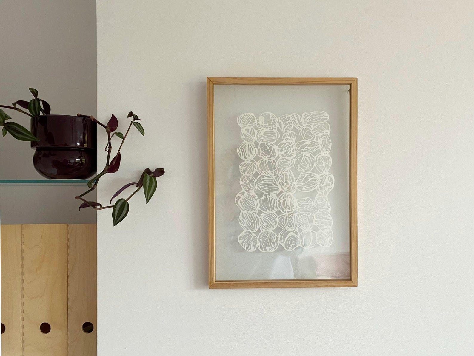 White Roses Organic and Geometric Abstract Papercut Art Hand Made Paper ...