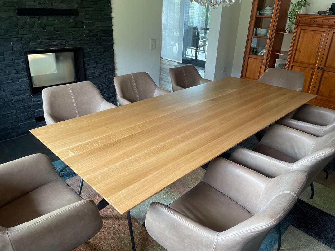 Modern Oak Dining Table With Swiss Edge Solid Oak Table Solid Wood ...