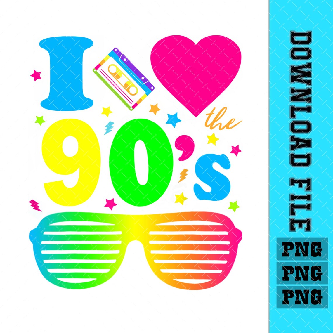 I Love the 90s Png, Nineties Png, 90s Birthday Retro Png, 90s Retro Png ...