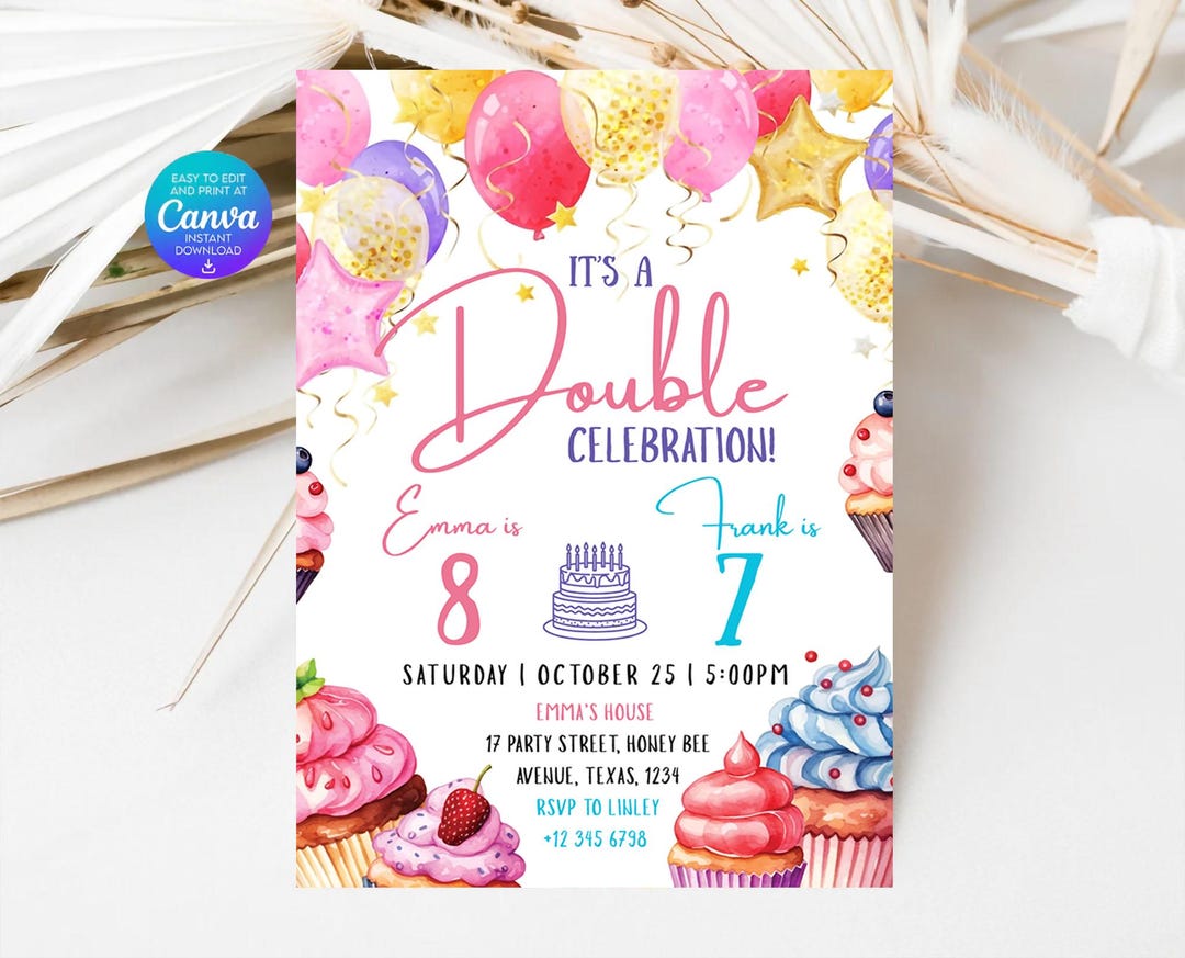 Join Birthday Party Invitation: Editable Canva Template (5x7in Digital ...