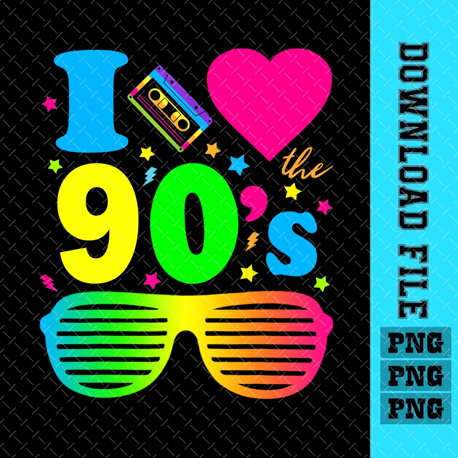 I Love the 90s Png, Nineties Png, 90s Birthday Retro Png, 90s Retro Png ...