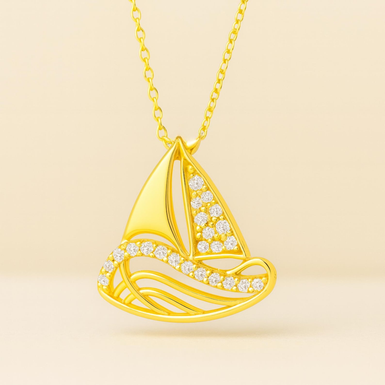 Gold Sailboat Necklace, Sailing Boat Charm Choker, Gift for Her, Dainty ...