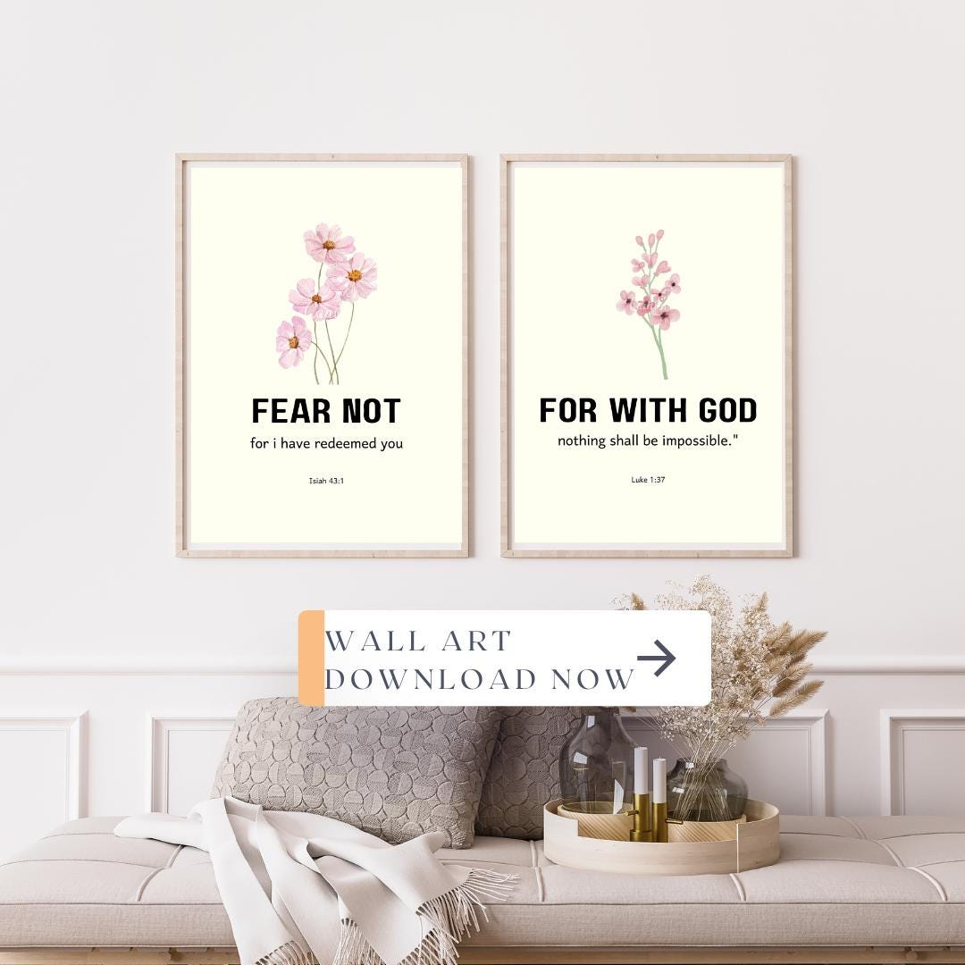 Fear Not Art Print, Isaiah 43:1 Wall Art – Christian Printable Decor ...