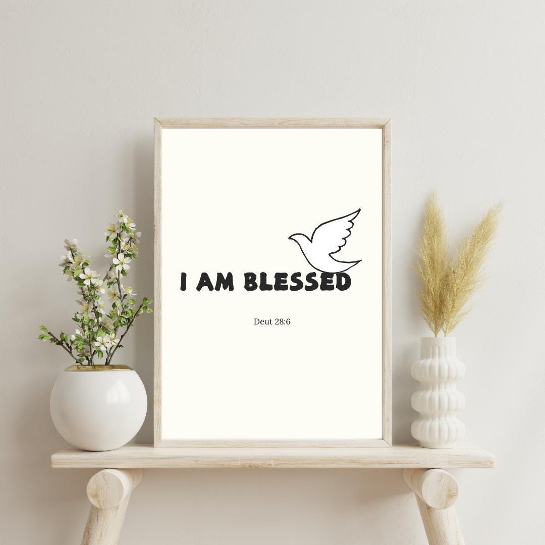 I Am Blessed Printable Wall Art | Bible Chapter Poster | Bible Verse ...