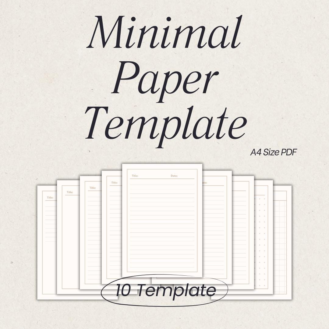 Minimal Printable Digital Paper Template - Etsy