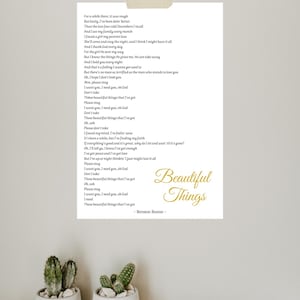 Benson Boone Lyrics Beautiful Things Print, Digital Fan Art, Artist ...