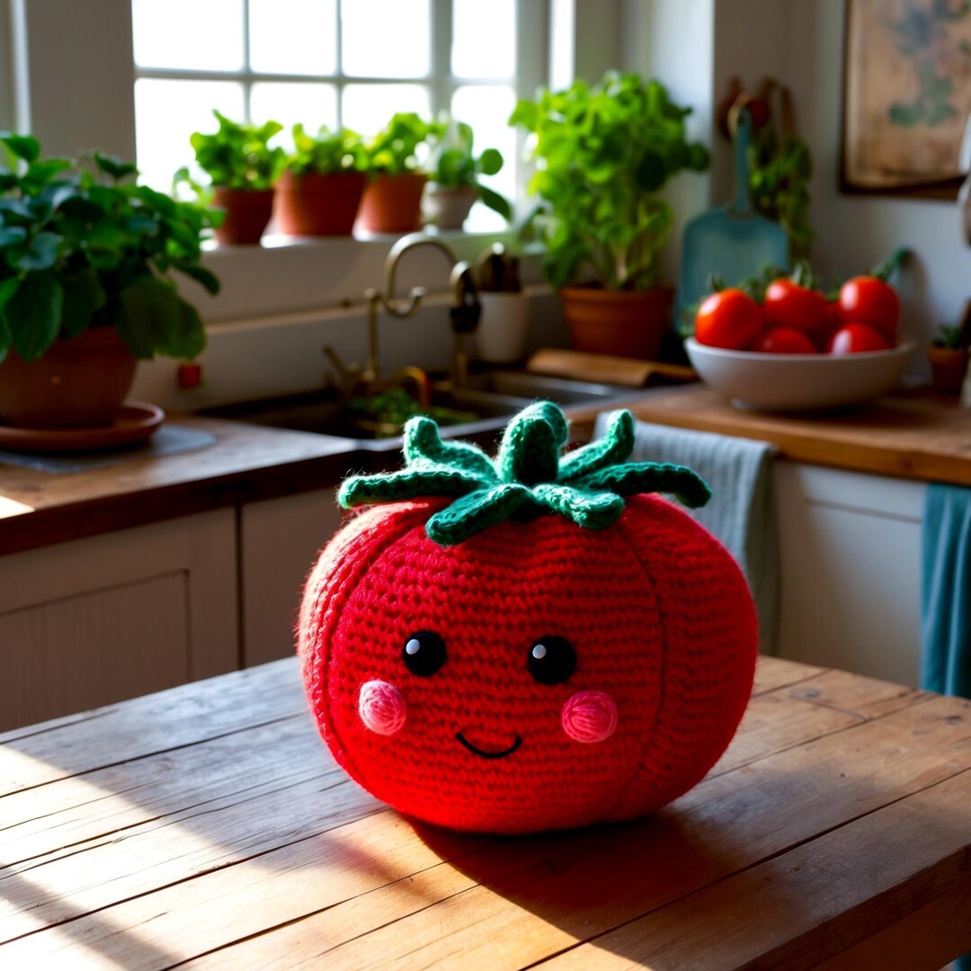 Amigurumi Tomato Plush Cute Crochet Tomato Pattern DIY Craft Kit ...