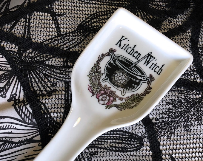 Porcelain Kitchen Witch Cauldron Spoon Rest - Etsy
