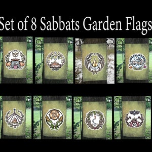Set of Eight Sabbat Garden Flags Magick Meadow Version - Etsy