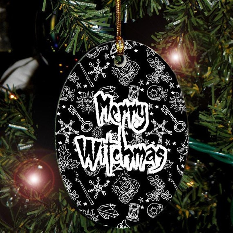 Merry Witchmas Witchy Symbols Holiday Christmas Ornament - Etsy