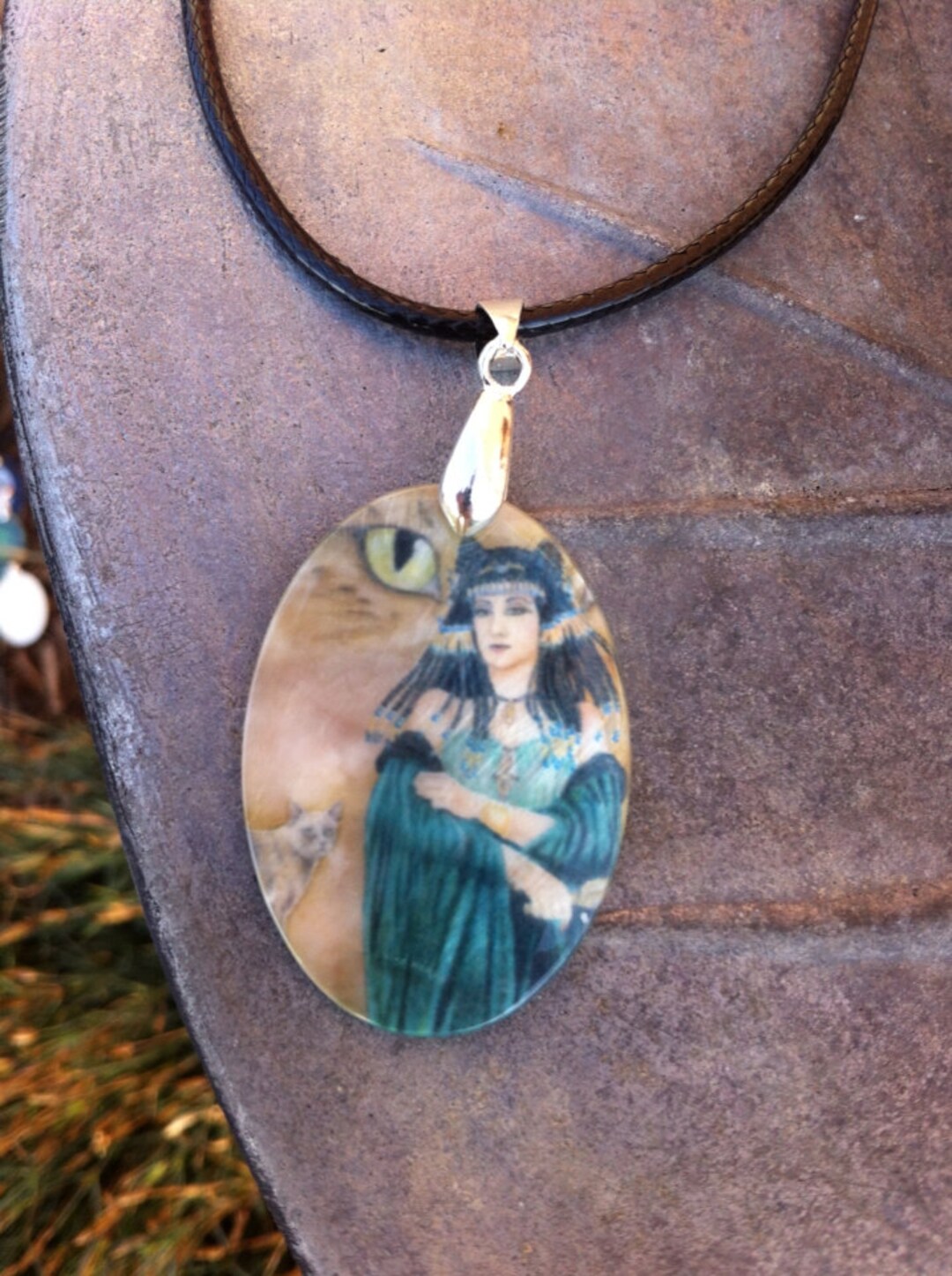 Priestess of Bast Mother of Pearl Amulet by Mickie Mueller - Etsy