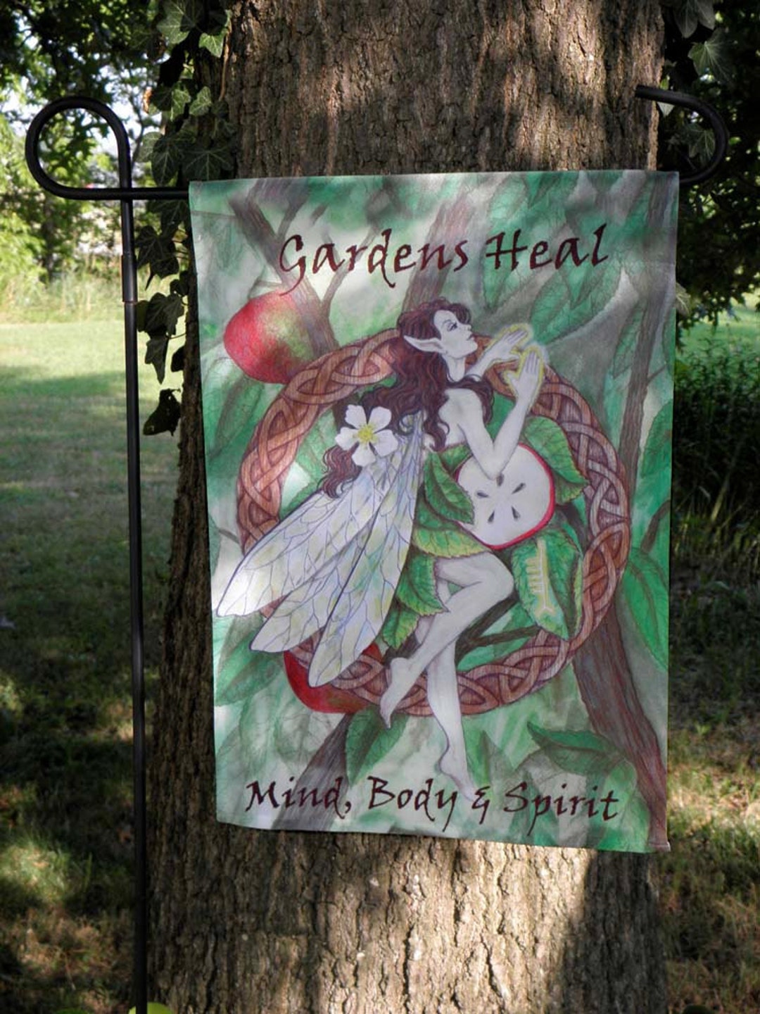 Celtic Apple Fairy Garden Flag - Etsy