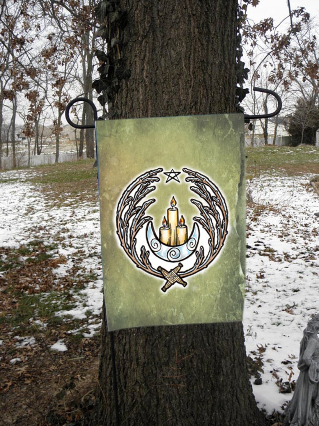 Imbolc, Magick Meadow Version, Candles and Branches Garden Flag - Etsy