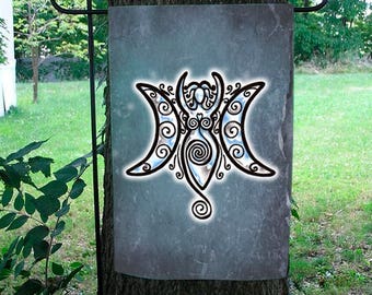 Triple Goddess Moon Pentacle Garden Flag | Etsy