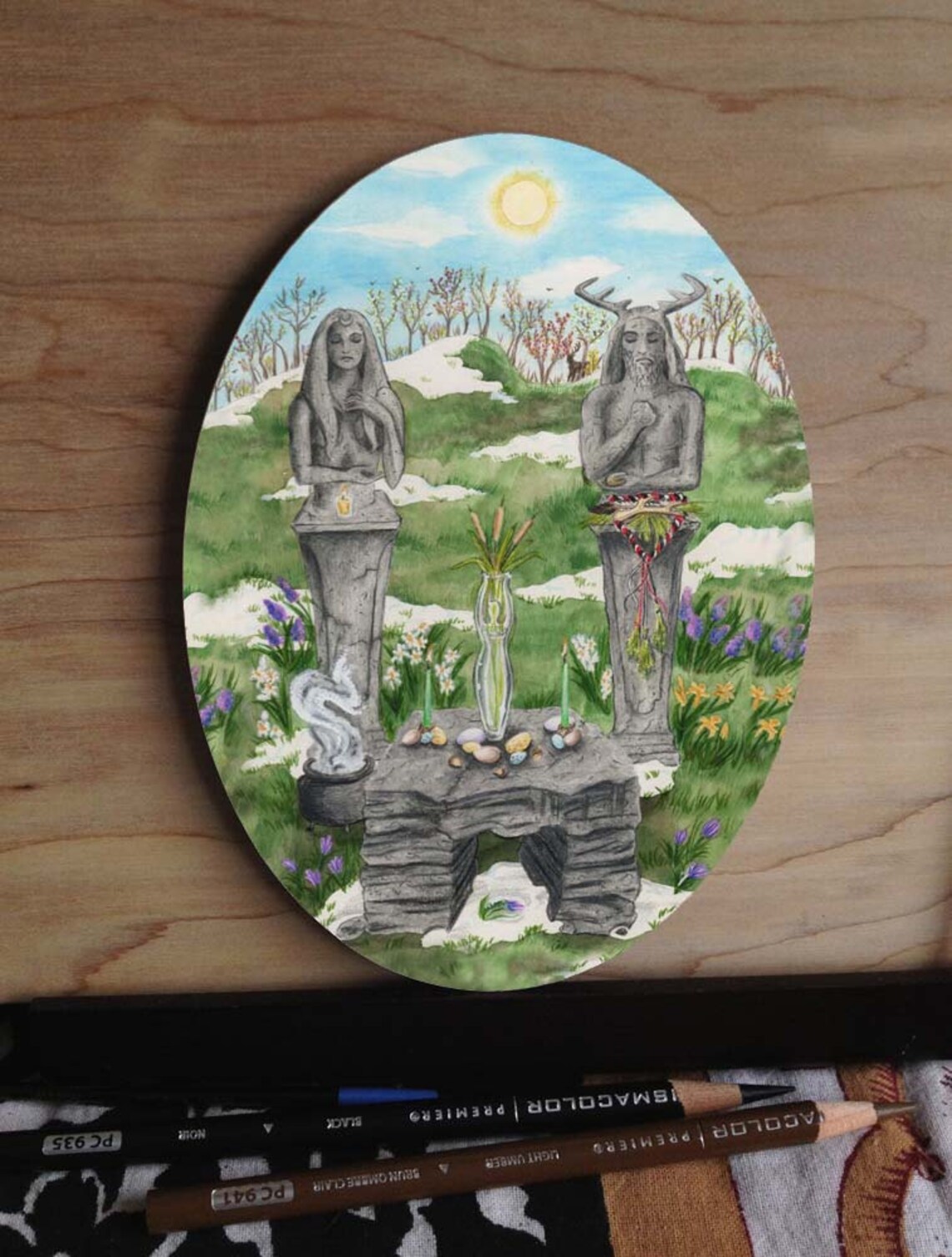 Spring Equinox Ostara the Well Worn Path Oval Tile Wall - Etsy UK