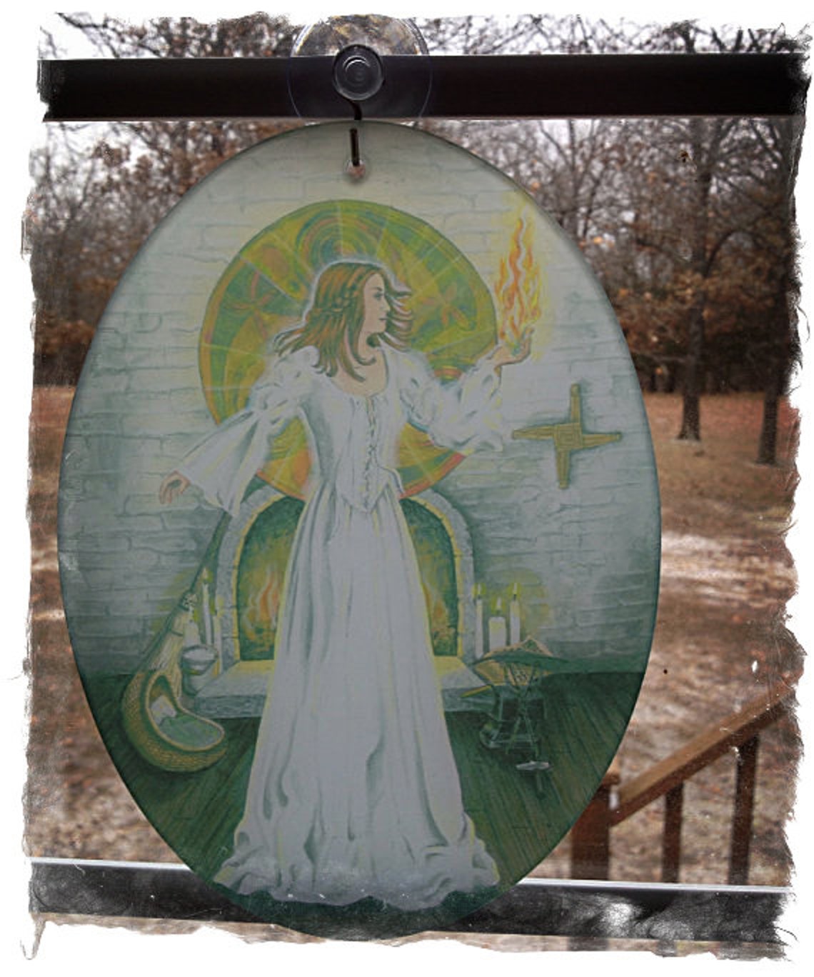 Goddess Bridget Glass Suncatcher - Etsy