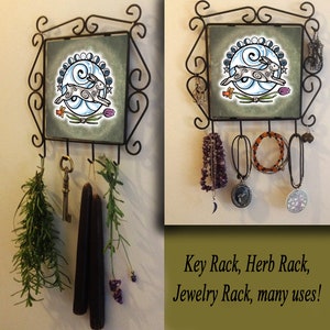 Ostara Rabbit and the Moon Key Rack - Etsy