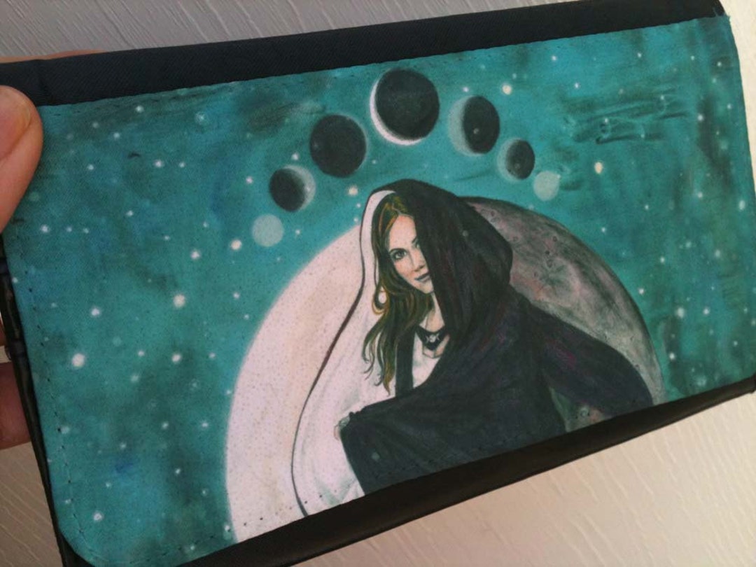 Lunar Eclipse Moon Goddess Art Wallet With Changeable Hand Pressed Flap ...