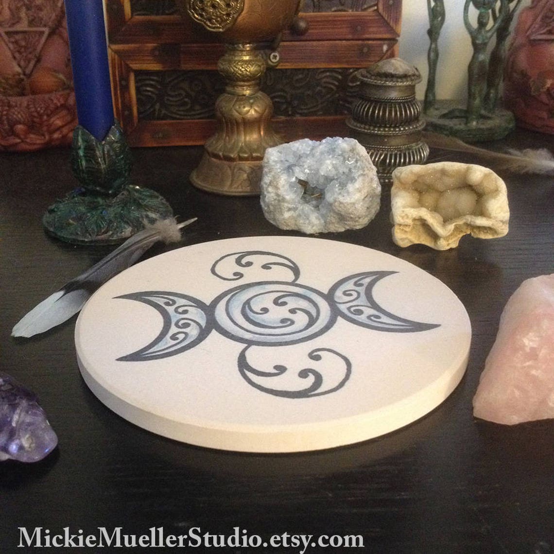 Sandstone Triple Moon Altar Tile - Etsy