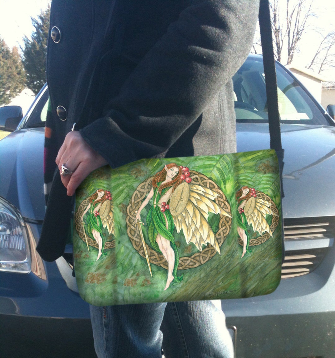 Celtic Rowan Fairy Art Shoulder Bag With Changeable Hand Pressed Flap ...