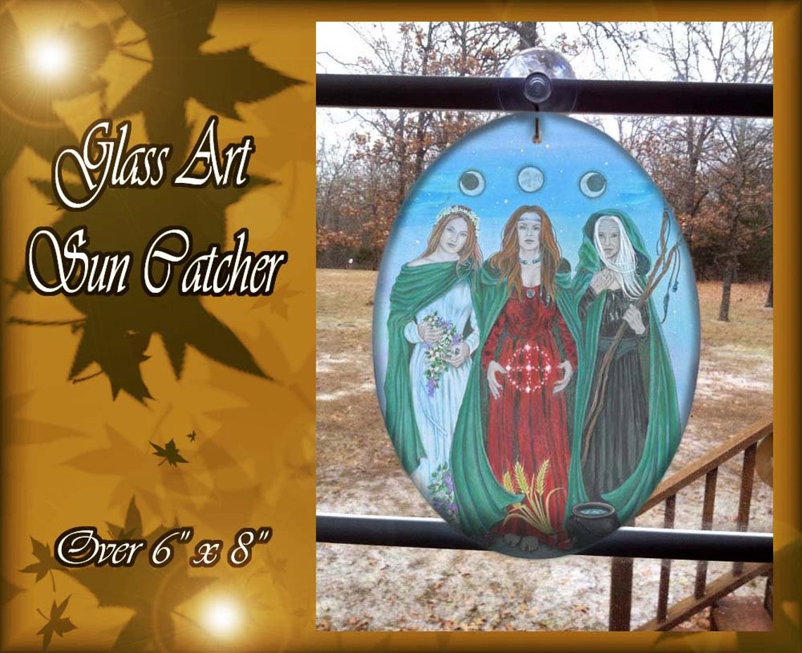 Triple Goddess Glass Suncatcher - Etsy