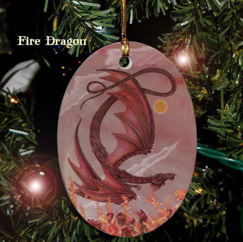 Set of Four Elemental Dragons Holiday Ornaments - Etsy