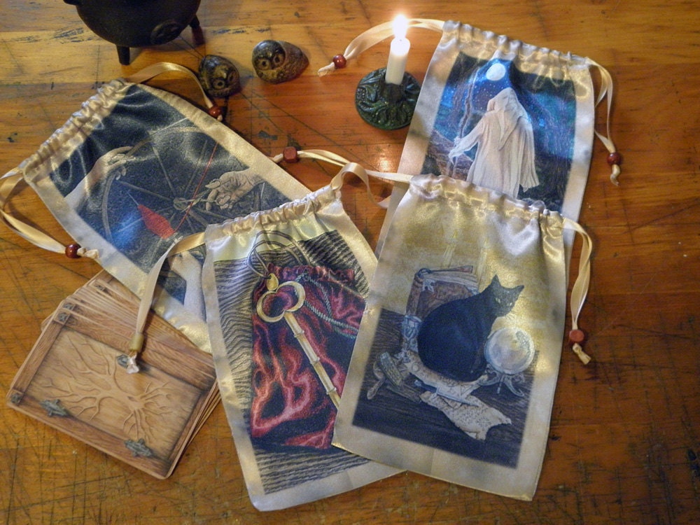 Wheel of the Year The Well Worn Path Cat Oracle or Tarot Bag | Etsy